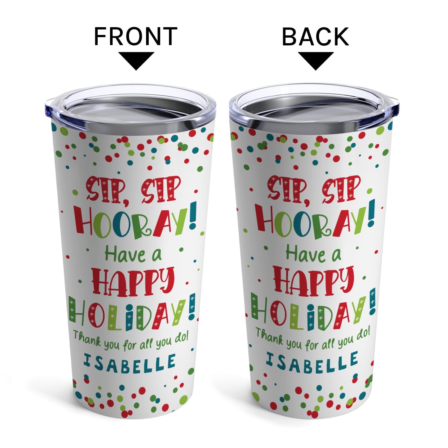 Sip, Sip Hooray. Have A Happy Holiday. - Personalized Christmas gift F ...