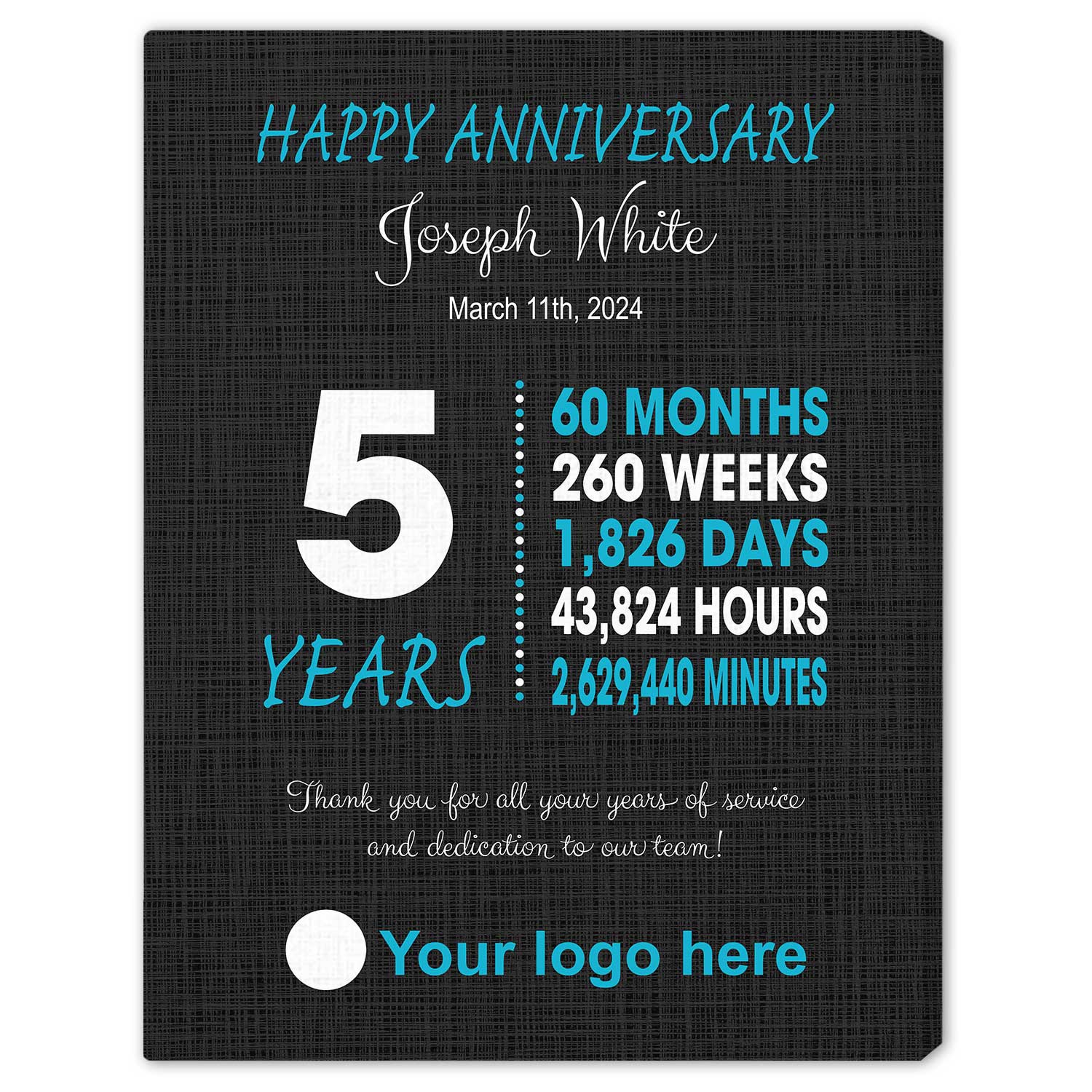 Happy Anniversary 5 Years - Personalized 5th Work Anniversary gift For ...