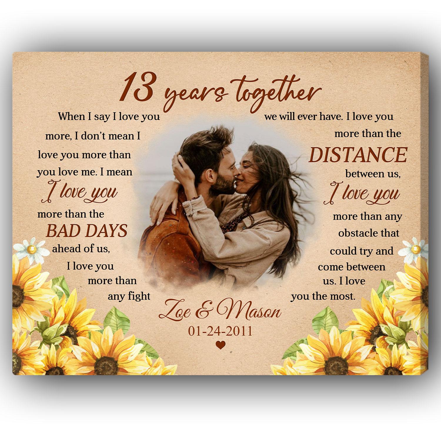 13 Years Together - Personalized 13 Year Anniversary gift For Husband ...