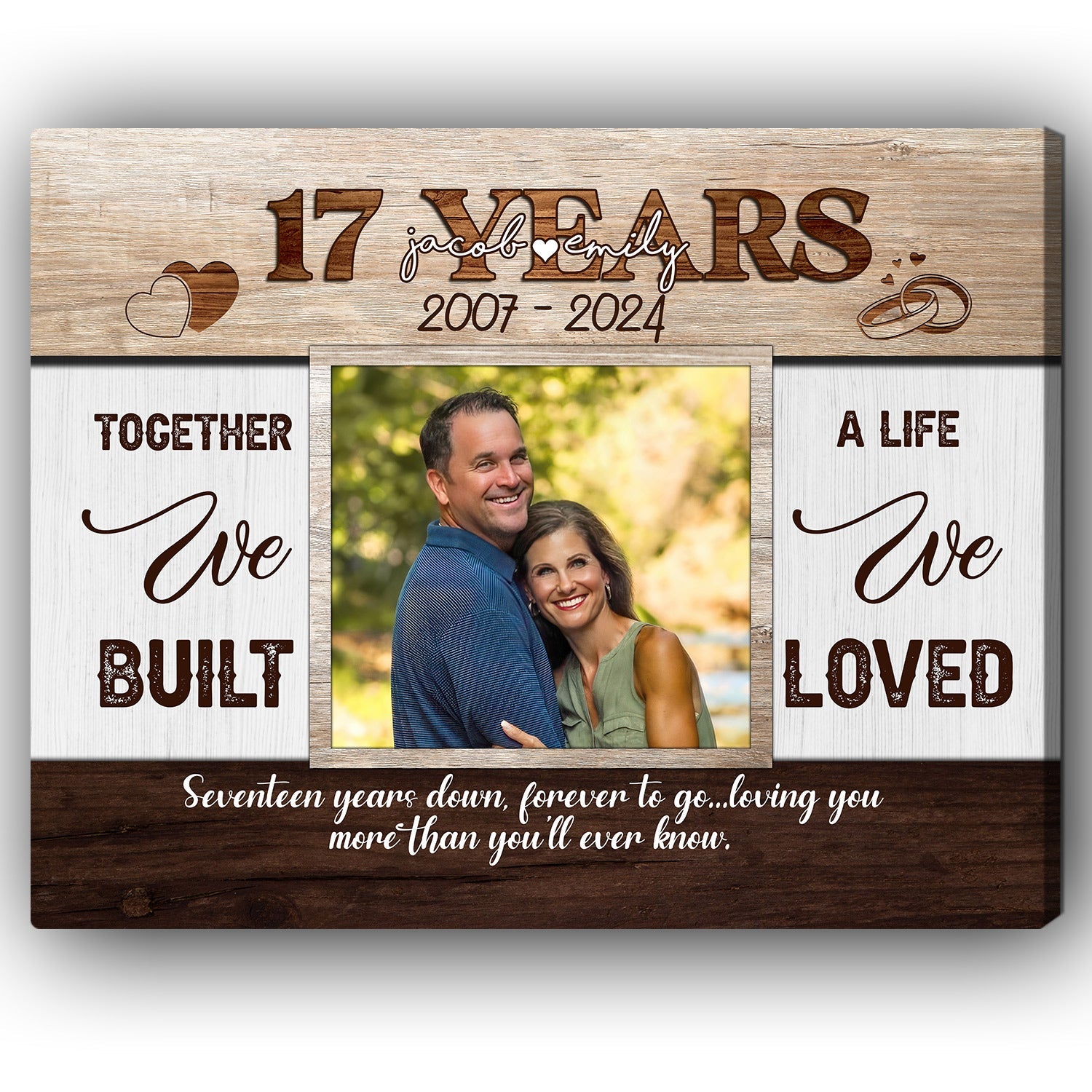 17 Years - Personalized 17 Year Anniversary gift For Husband or Wife ...