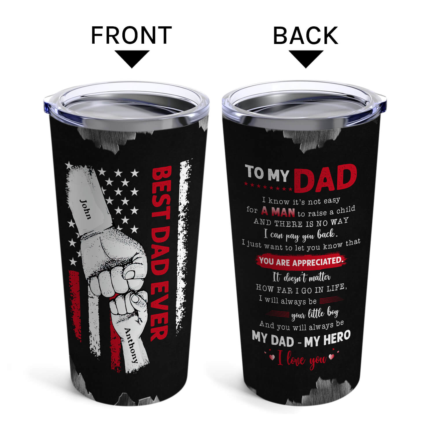 Best Dad Ever - Personalized gift For Dad From Son - Custom Tumbler ...