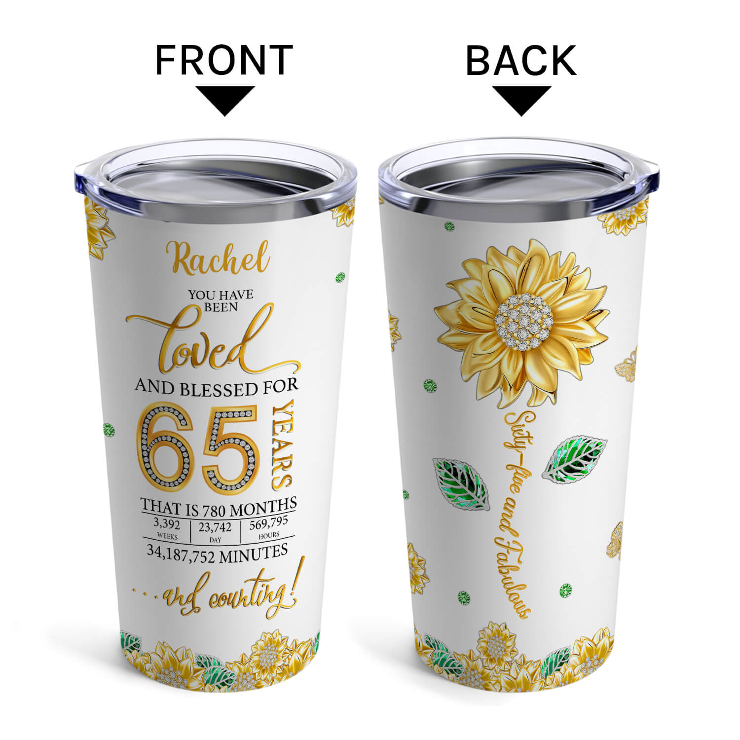 Sixty Five And Fabulous - Personalized 65th Birthday gift For 65 Year ...