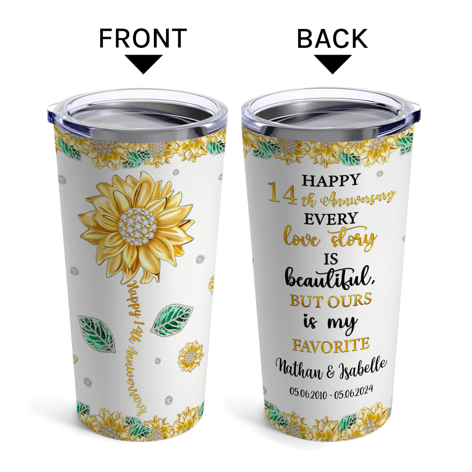 Happy 14th Anniversary - Personalized 14 Year Anniversary gift For Hus ...