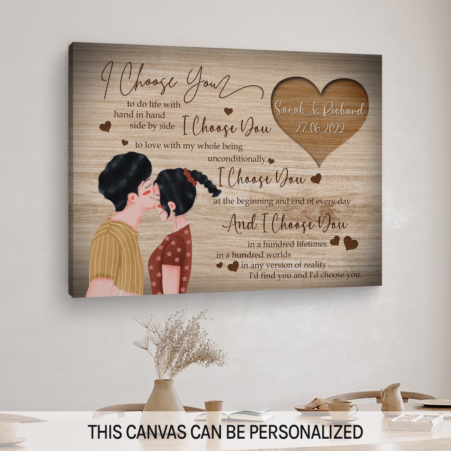 I Choose You Personalized Anniversary Gift For Girlfriend Or For Wif My Mindful Gifts