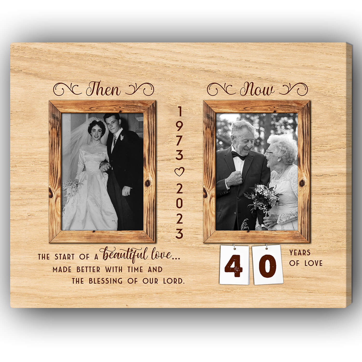 Personalized 40 Year Anniversary gift for Husband or Wife - Then and ...