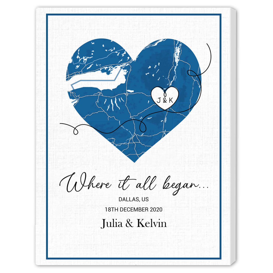 Where It All Began: Our First Date Custom Map Gifts – My Mindful Gifts