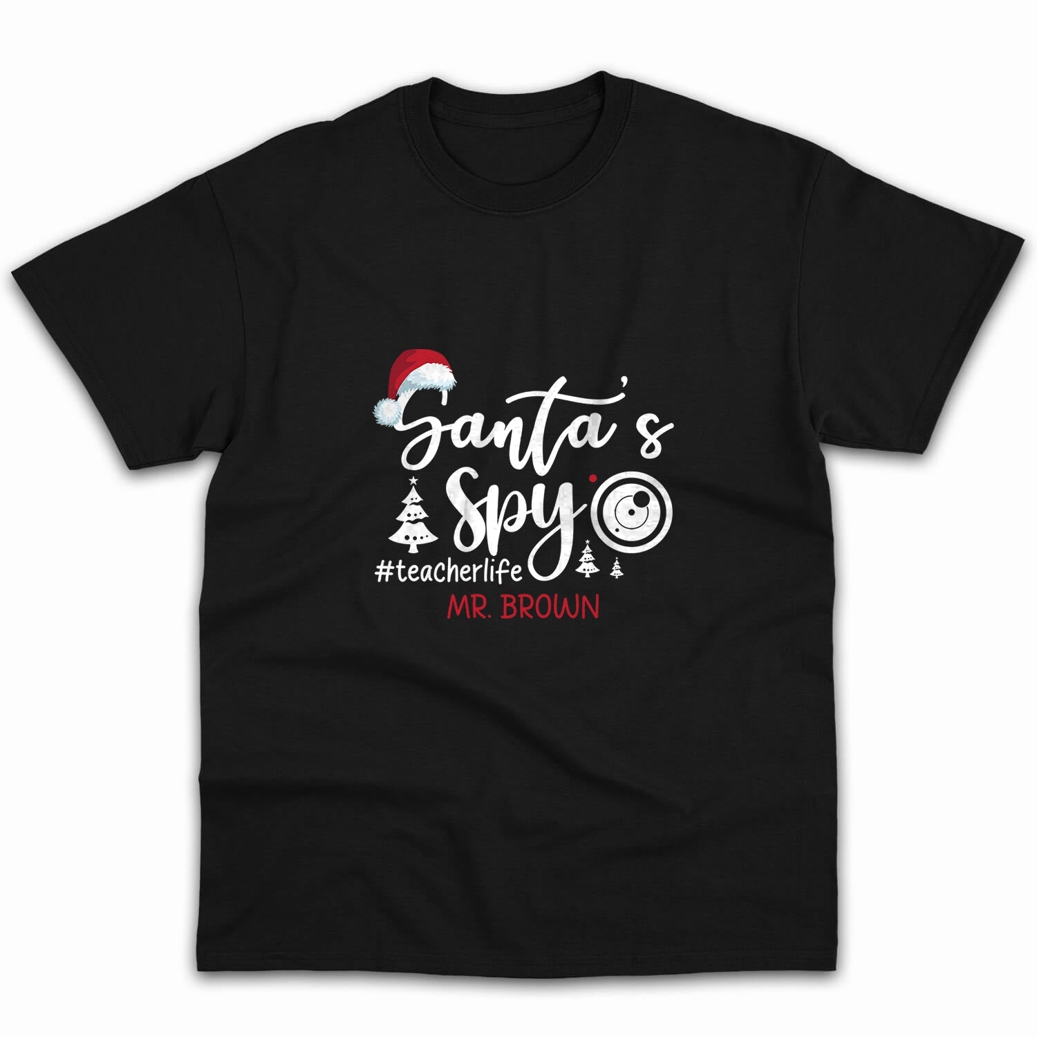 Santa's Spy - Personalized Christmas gift For Teacher - Custom Tshirt ...